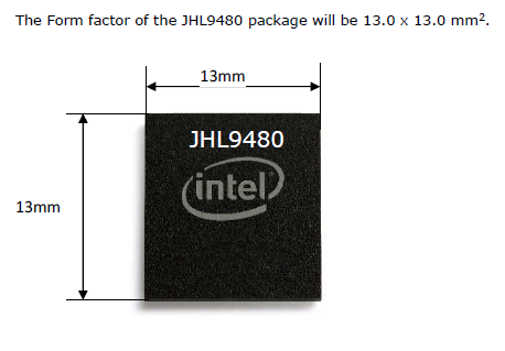 英特尔 Thunderbolt 5 控制芯片 JHL 9480